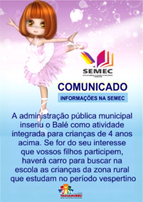 COMUNICADO SEMEC - Prefeitura Municipal de Taquarussu - MS